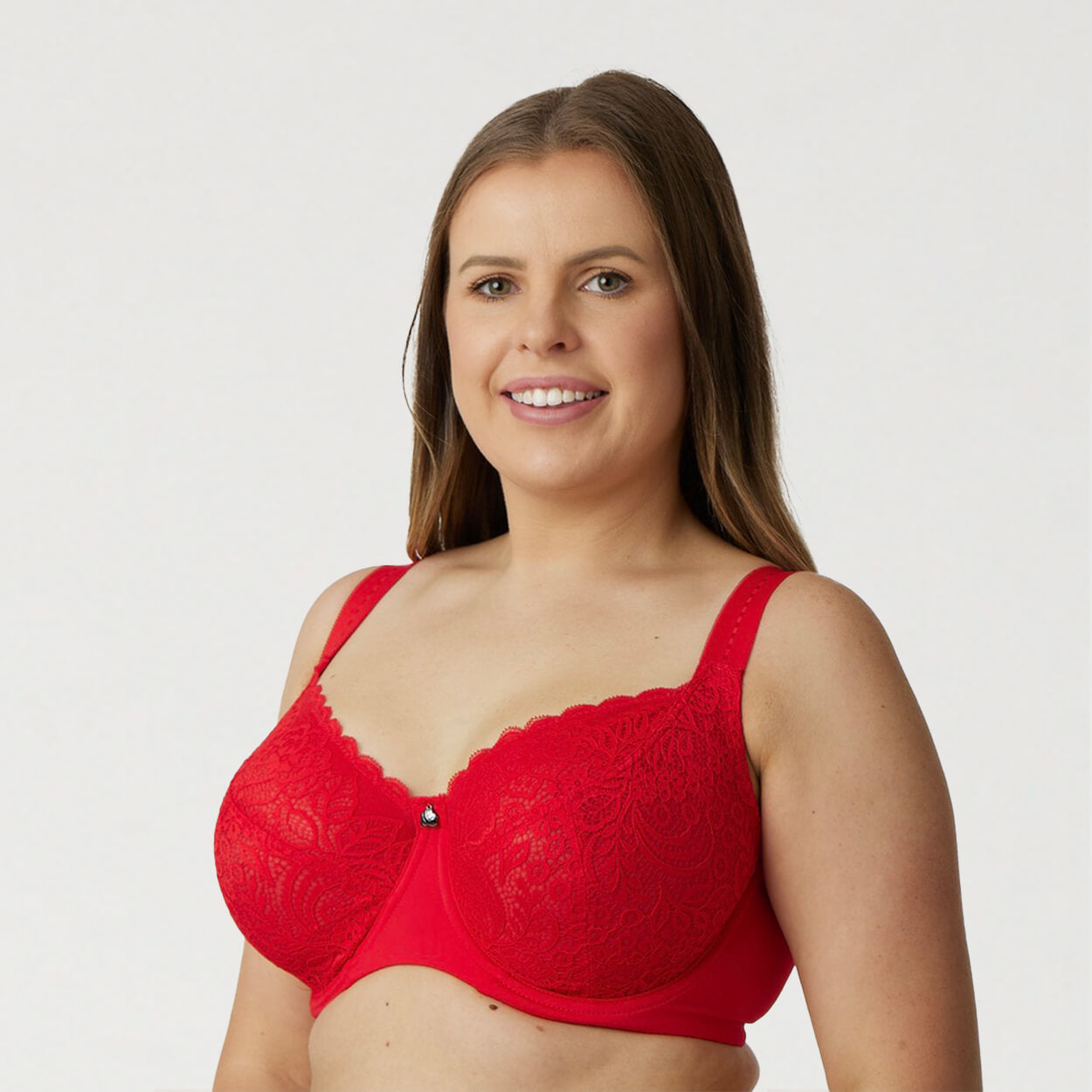 Lily Lace Premium Support Bra - Ruby Red | Rose & Thorne