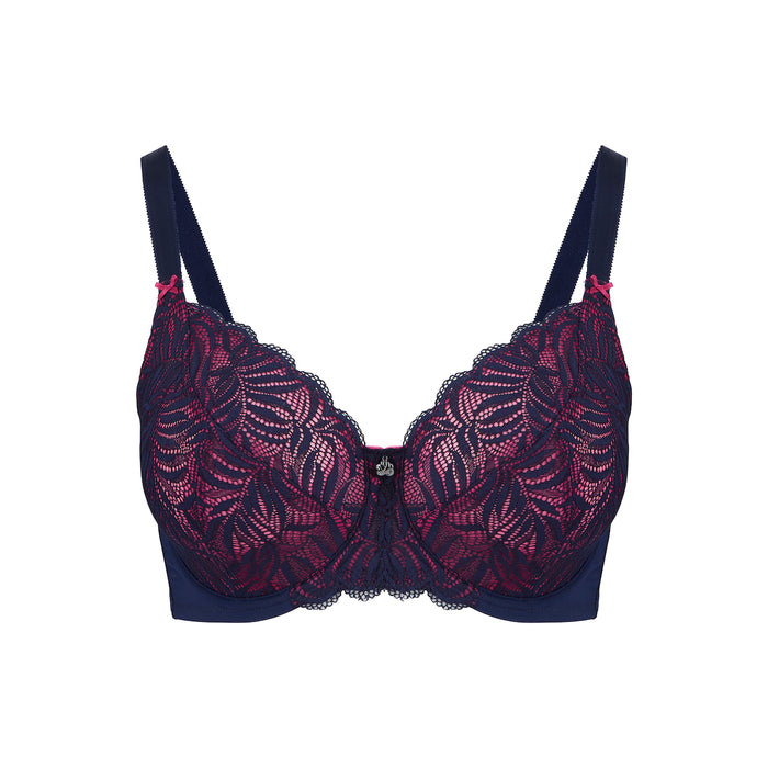 Radiate Lace Full Cup Bra - Navy Berry | Rose & Thorne