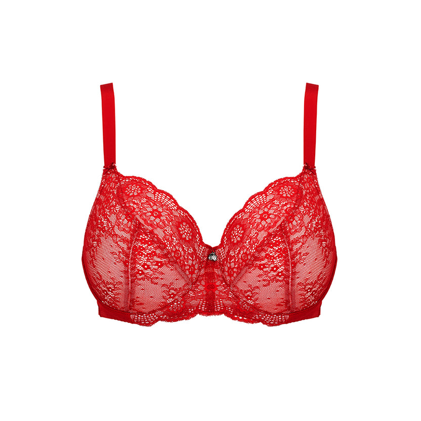 Peony Lace Full Cup Bra - Savvy Red | Rose & Thorne Australia