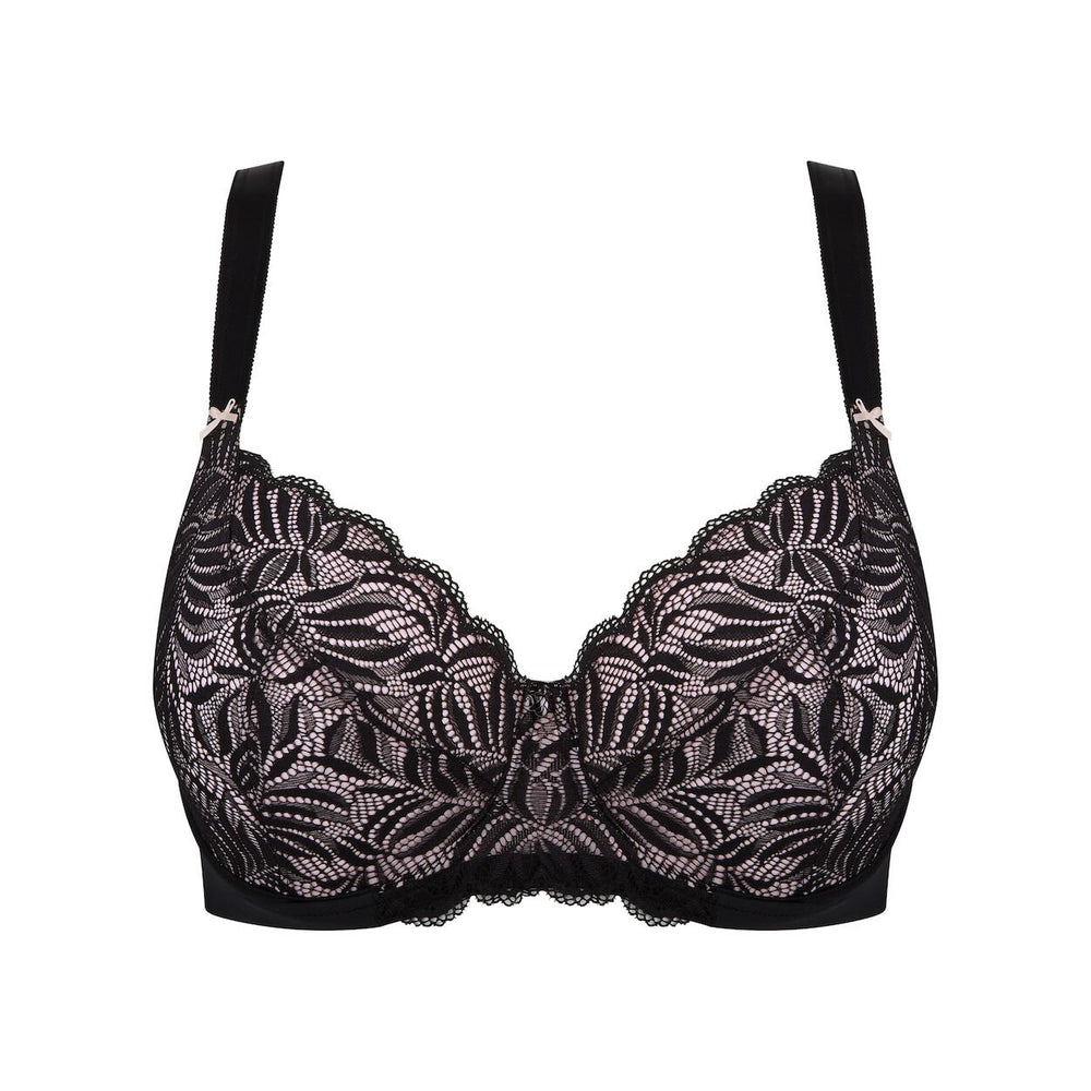 Radiate Lace Premium Support Bra - Blush Black | Rose & Thorne