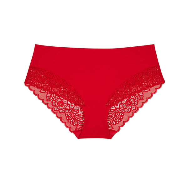 Lily Lace Midi Brief - Ruby Red | Rose & Thorne