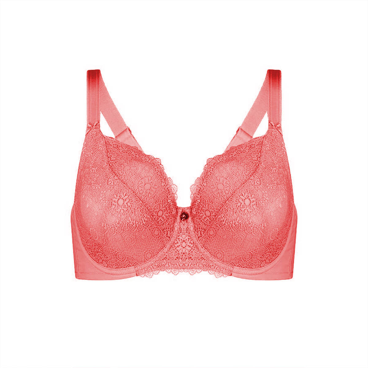 Geo Lace Full Cup Bra - Sorbet Pink | Rose & Thorne