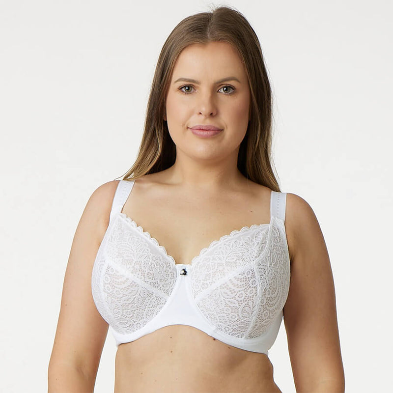 Lily Lace Premium Support Bra White Rose And Thorne