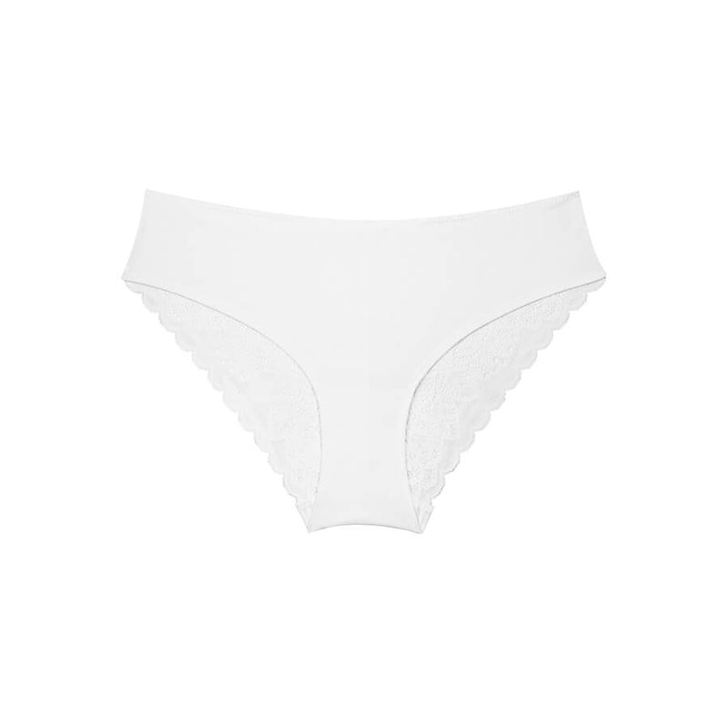Lily Lace Bum Bikini Brief - White | Rose & Thorne